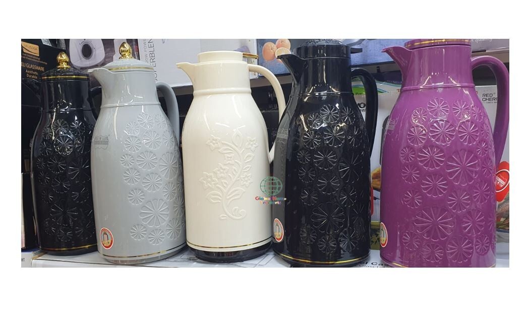 2 Litre Hot Water Flask Insulated Glass Jug Inner Tea Dallah Arabic ...