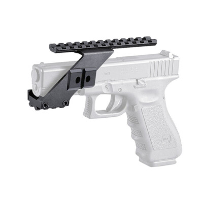 Tactical Aluminum Top Bottom 20mm Rail Pistol Scope Mount Laser Light ...