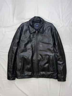 VINTAGE GAP LEATHER JACKET RACING JAPANESE BIKER STAINED KANYE WEST ...
