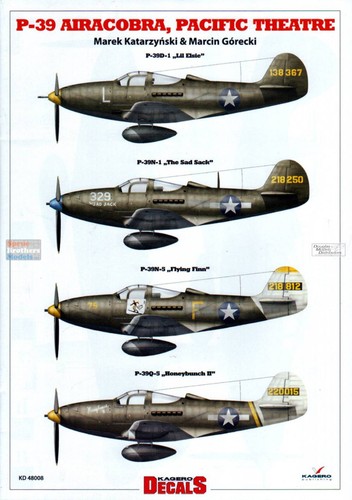 KAGKD48008 1:48 Kagero Decals Pacific P-39D P-39N P-39Q Airacobra ...