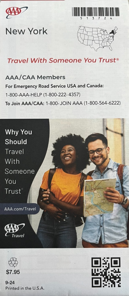 New AAA NEW YORK STATE ROAD MAP Highway City Tour NY Buffalo LATEST ...