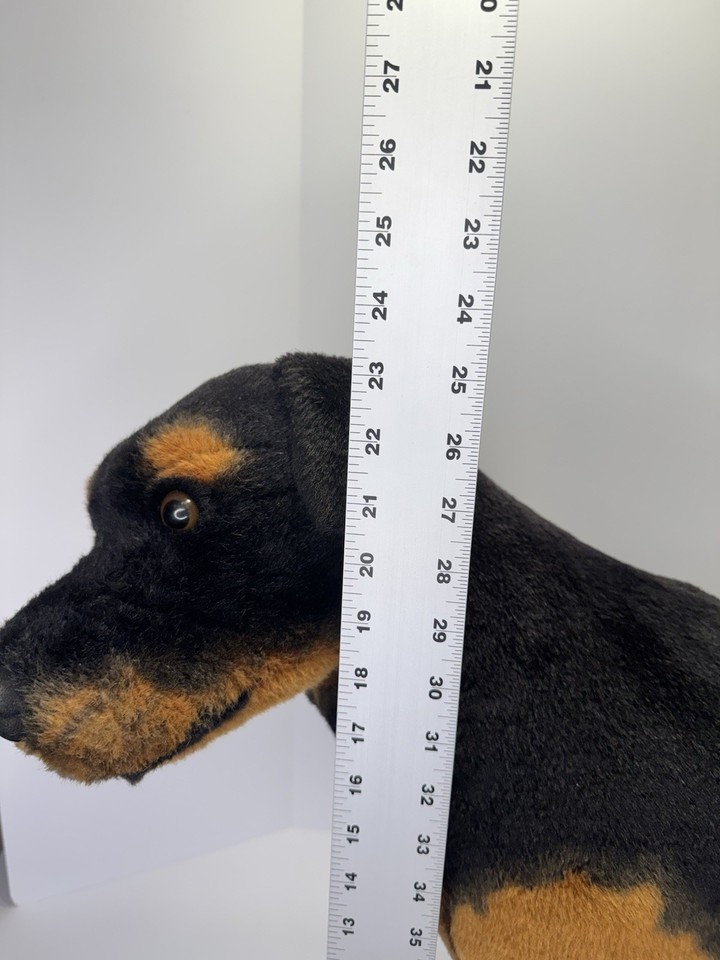 RARE 36” Melissa & Doug Rottweiler Life Size Plush Dog Black Brown ...