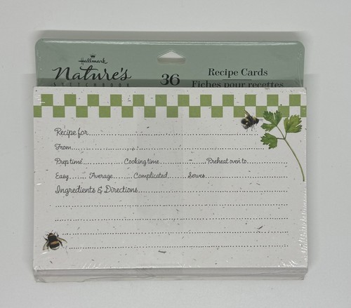 Hallmark Nature's Sketchbook Marjolein Bastin Bees Recipe Cards, pack ...