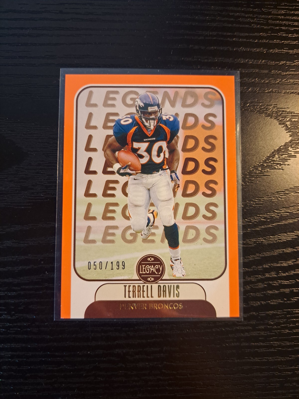 2021 Panini Legacy Terrell Davis Legends Orange 050/199 #118 Denver Broncos SP | eBay