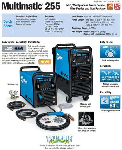 Miller Multimatic 255 Pulsed Multiprocess Welder (208-575V) (907728) | eBay