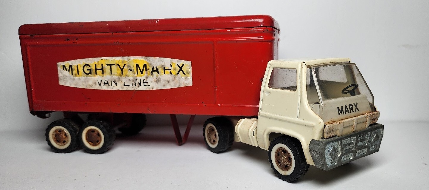 Vintage Marx Mighty Marx Van Lines Pressed Stell Semi-Truck and Trailer ...