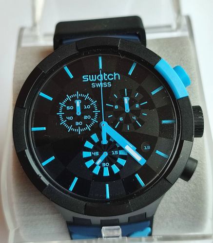 Swatch Big Bold Chrono SB02B401 Checkpoint Blue New | eBay