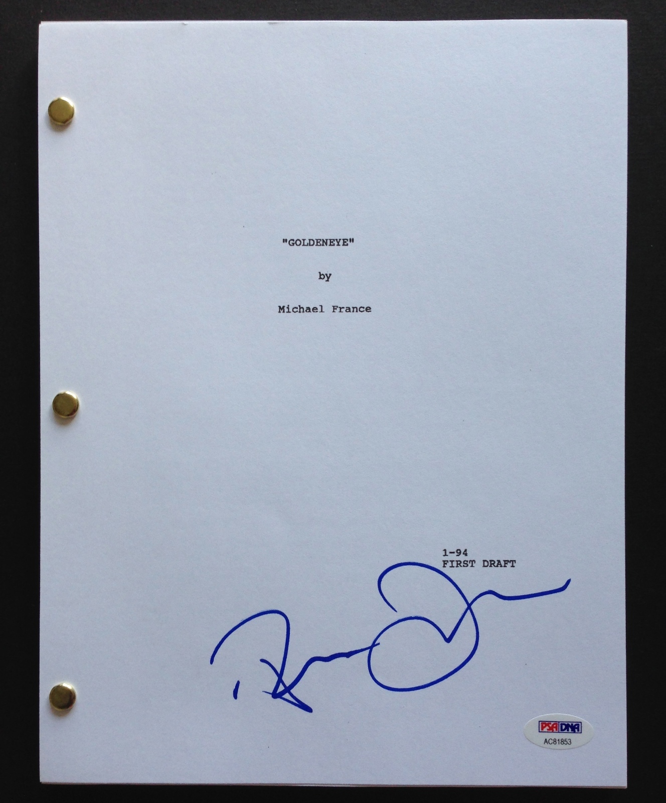 FAMKE JANSSEN SIGNED GOLDENEYE MOVIE SCRIPT FULL 156 PAGES PSA DNA COA ...