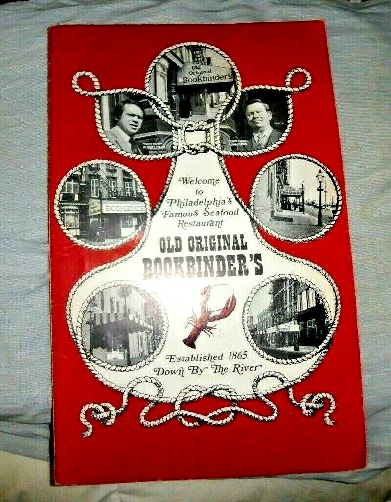 VINTAGE MENU OLD ORIGINAL BOOKBINDERS ALBERT TAXIN PHILADELPHIA DON'T ...