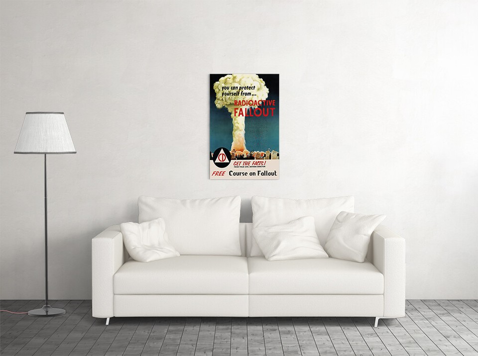 Radioactive Fallout Atom Bomb Civil Defense USA Vintage Art Wall ...