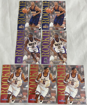 (7) SEVEN 1994-95 NBA Hoops ROOKIES Jalen Rose, Juwan Howard, Glenn ...