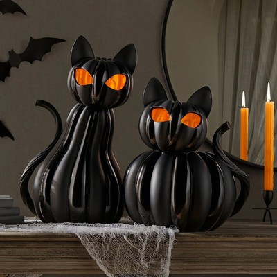 Member's Mark Pre-Lit Pumpkin Cats, Set of 2 - NEW | eBay Australia