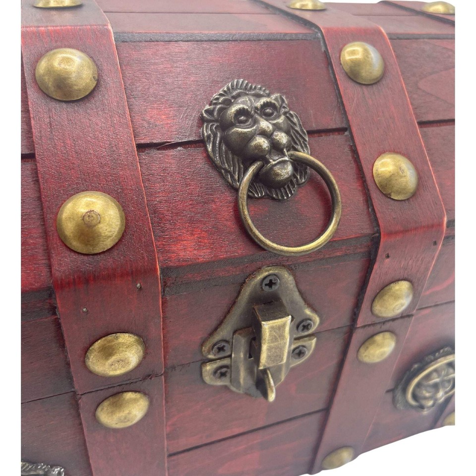 Large Treasure Chest - Tan - Vintage Style Wooden Storage Box | eBay UK