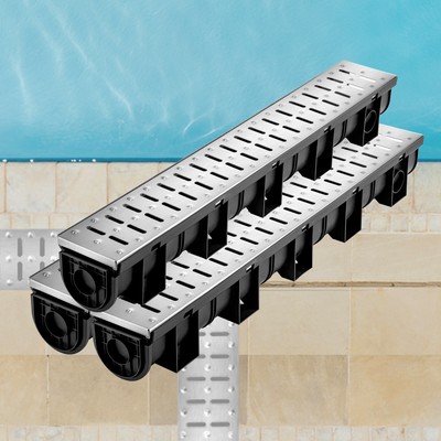 Uimoso Drainage Trench Driveway Channel Drain Kit Metal Grate-5.8"x5.2 ...