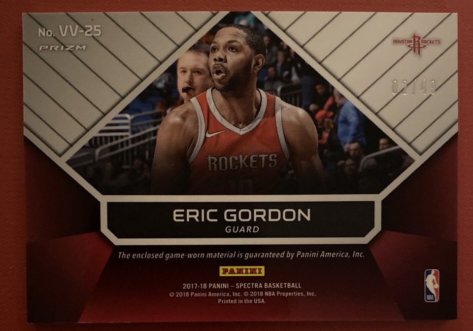 2017-18 Panini Spectra Vested Veterans Memorabilia #25 Eric Gordon /49 | eBay