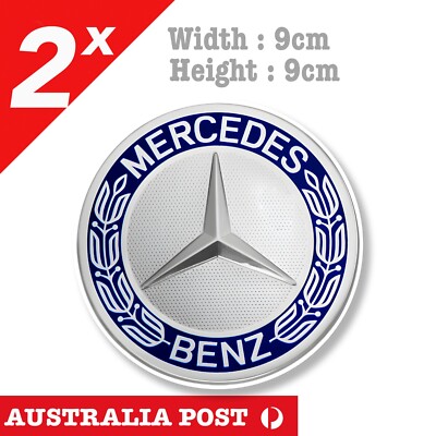 MERCEDES BENZ Round Chrome Sign Logo, Car Logo Stickers | eBay Australia