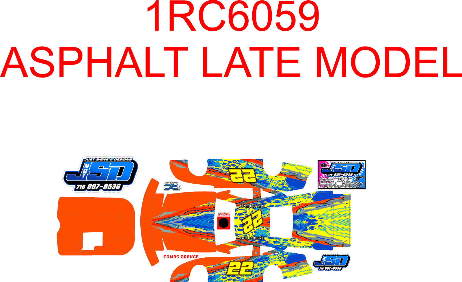 1RC ASPHALT LATE MODEL 1RC6059 WRAP COMBS ORANGE | eBay