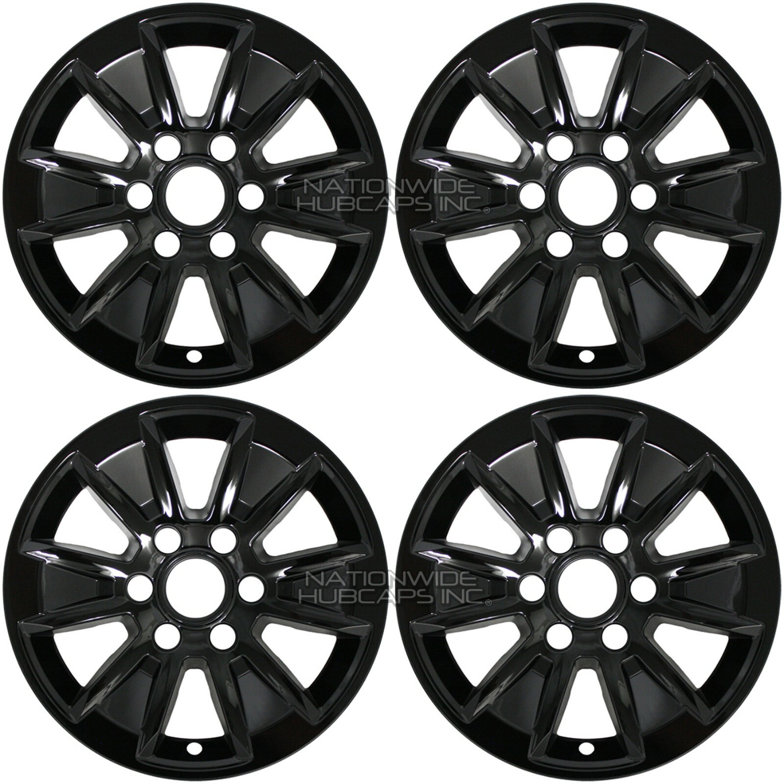 4 Black 2019-2024 SILVERADO 1500 LT 17" Wheel Skins Hub Caps Aluminum ...
