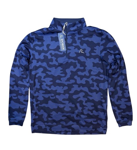 Rhoback Navy Blue Camo Scope Performance Q-Zip Quarter Zip NWT Golf Men ...