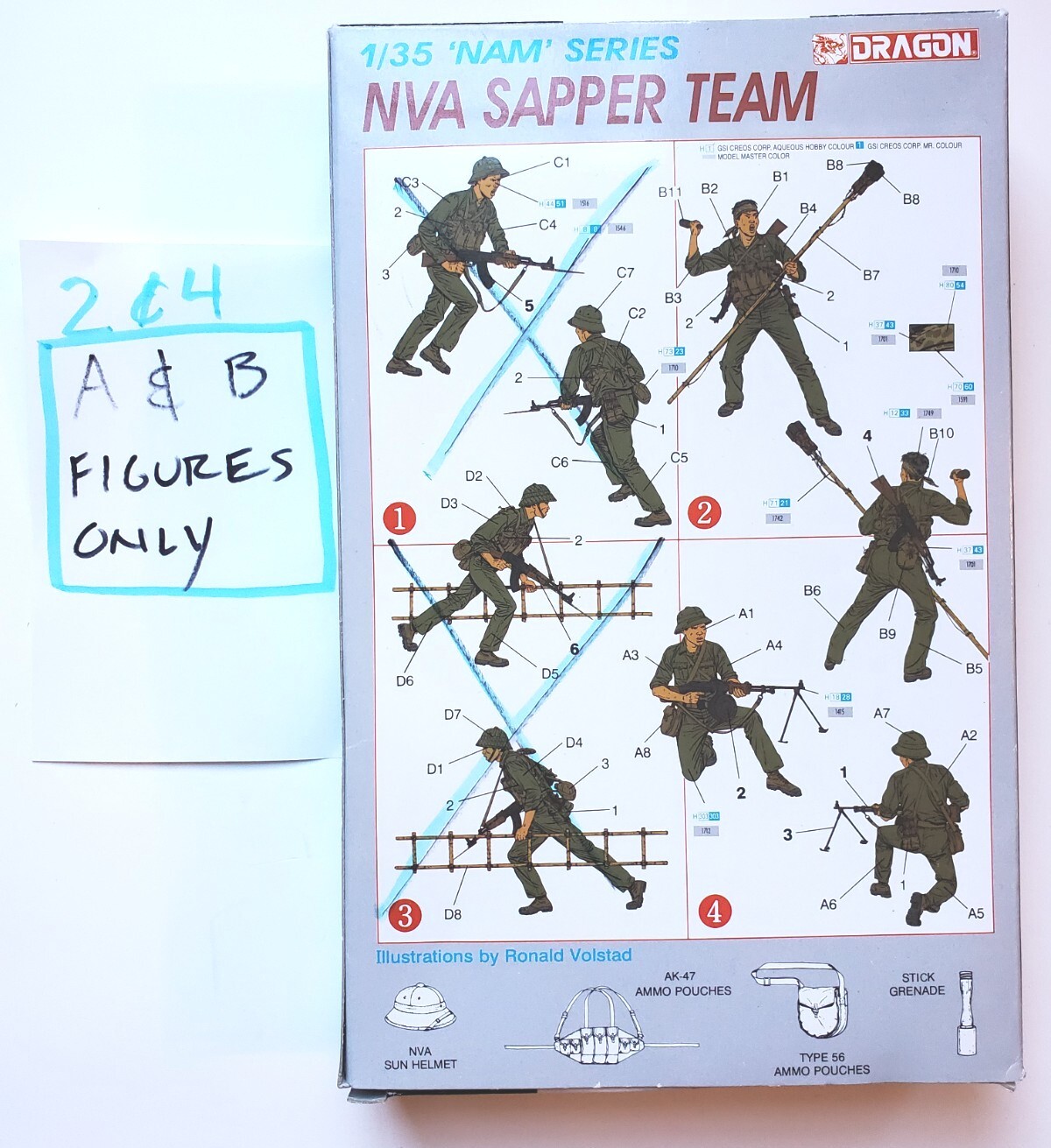 Dragon 1:35 *ONLY 2 FIGURES* NVA Sapper Team Vietnam Nam Series Model ...