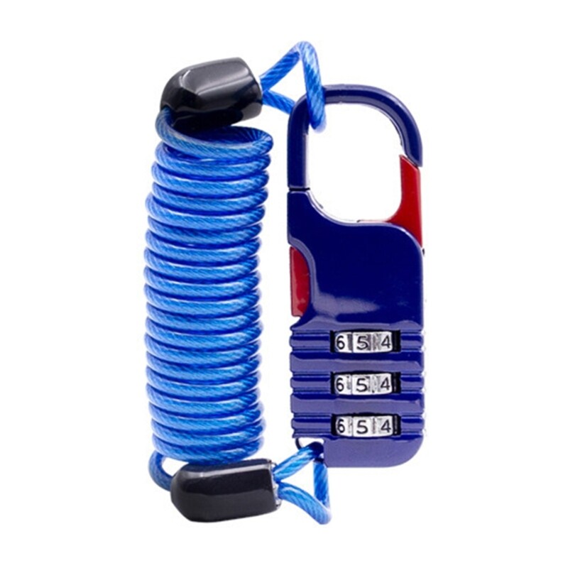 3-Digit Outdoor Wire Rope Combination Lock for Backpacks Trolley Cases ...