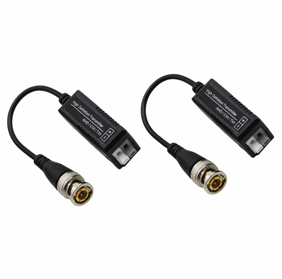 BNC To UTP Cat5 Video Balun HD Transceiver Adapter Transmitter AHD CVI ...
