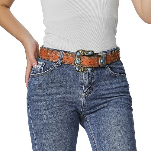 PU Leather Western Belts Cowgirl Cowboy Country Belts for Jeans Pant ...
