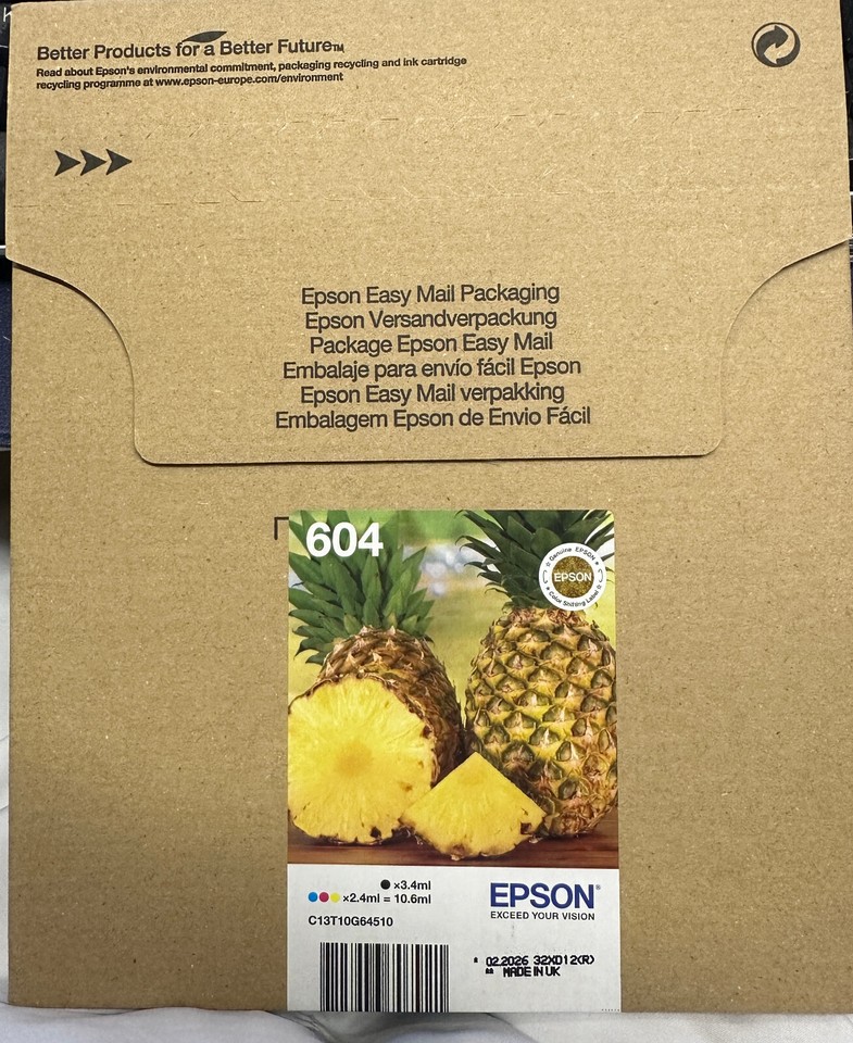 Epson 604 Pineapple Genuine Ink Cartridges Multipack C13T10G64010 for ...