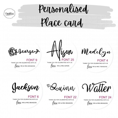 1pc Name Placecards Personalised Name Custom Cards Guest Name Table ...