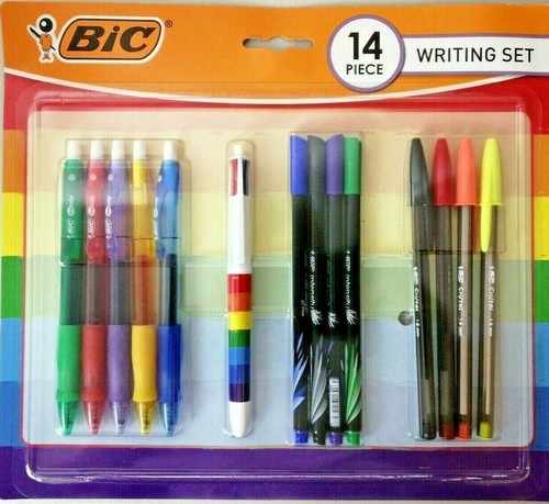 Bic Rainbow Brights Bulk 14 Pieces Writing Set, Stationary Gift Pack ️🖊 ...