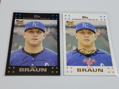 RYAN BRAUN 2007 Topps Rookie #262 + 2007 Topps Opening Day RC #169 ...