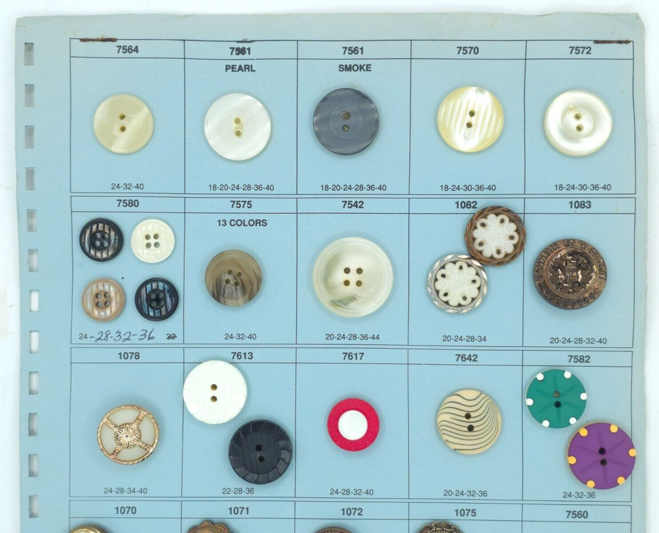 Vintage Salesman Sample Button Card Assorted Lacy Floral Flowers ...