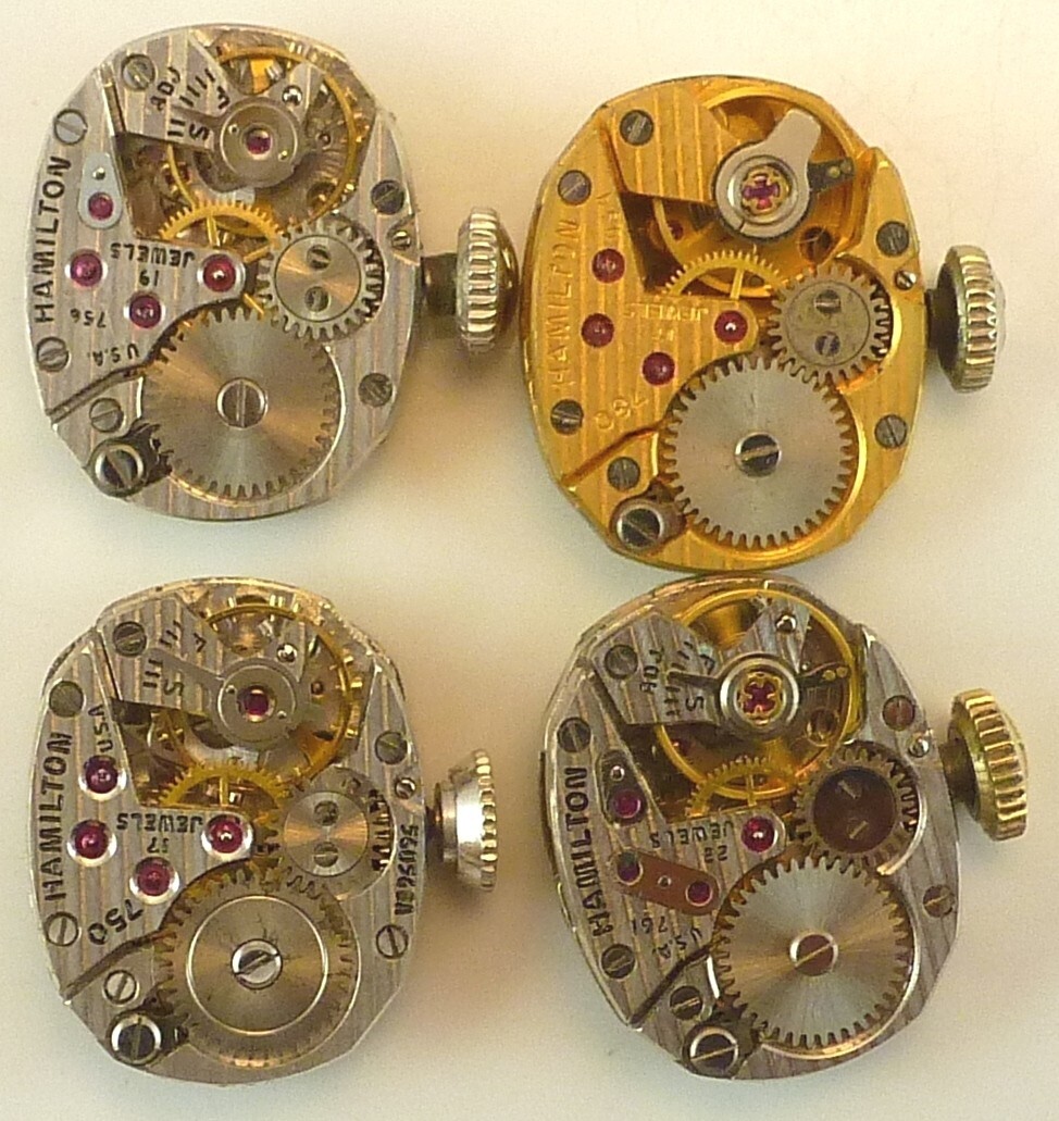 Lot of 4 LDS Hamilton Wristwatch Movements - All Running- 750, 756, 761 ...