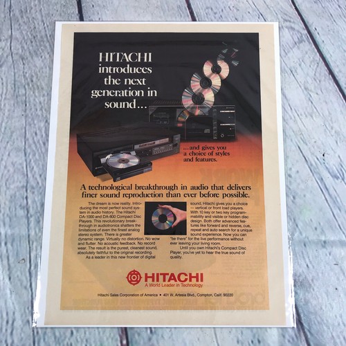 1983 Hitachi Compact Disc CD Player Vtg Print Ad/Poster Promo Art ...