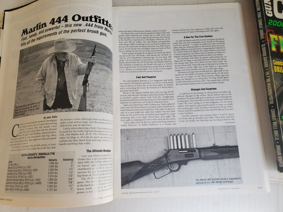 Lot of 4 Vtg Magazines GUNS Combat 2000 + Mar 2000 + AMMO + Weapons LE ...