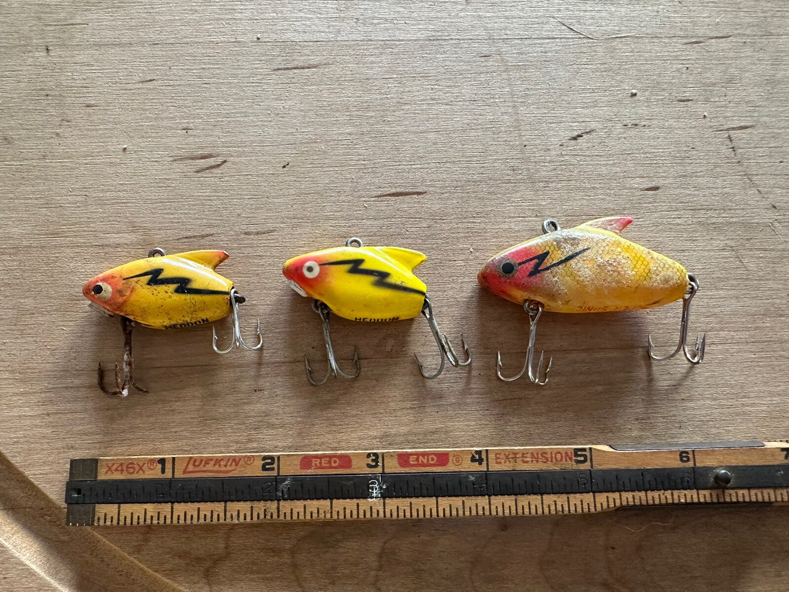 3- Vintage HEDDON LURES SUPER SONIC 2" and 1.5" Fishing Lures: Yellow ...