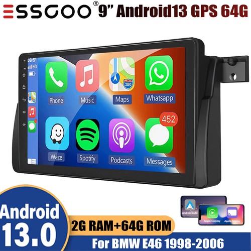 9"Car Stereo For BMW 3 Series E46 Android13 CarPlay GPS Navi Head Unit ...