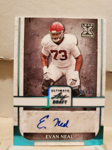 Evan Neal 2022 Leaf Ultimate Draft Sapphire Signed Auto /35 Rookie Card ...