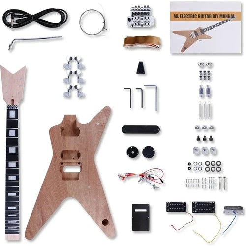 DIY Dean ML Electric Guitar Kit with Mahogany Body and Neck - Ebony ...