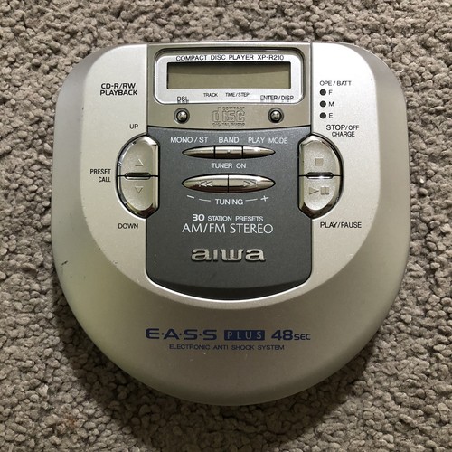 VTG AIWA XP-R210 Portable CD Player AM/FM Radio EASS Plus Fully Tested ...