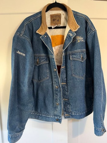 Vintage Schaefer Outfitter Denim Jacket with Fleece Blanket Lining XL ...