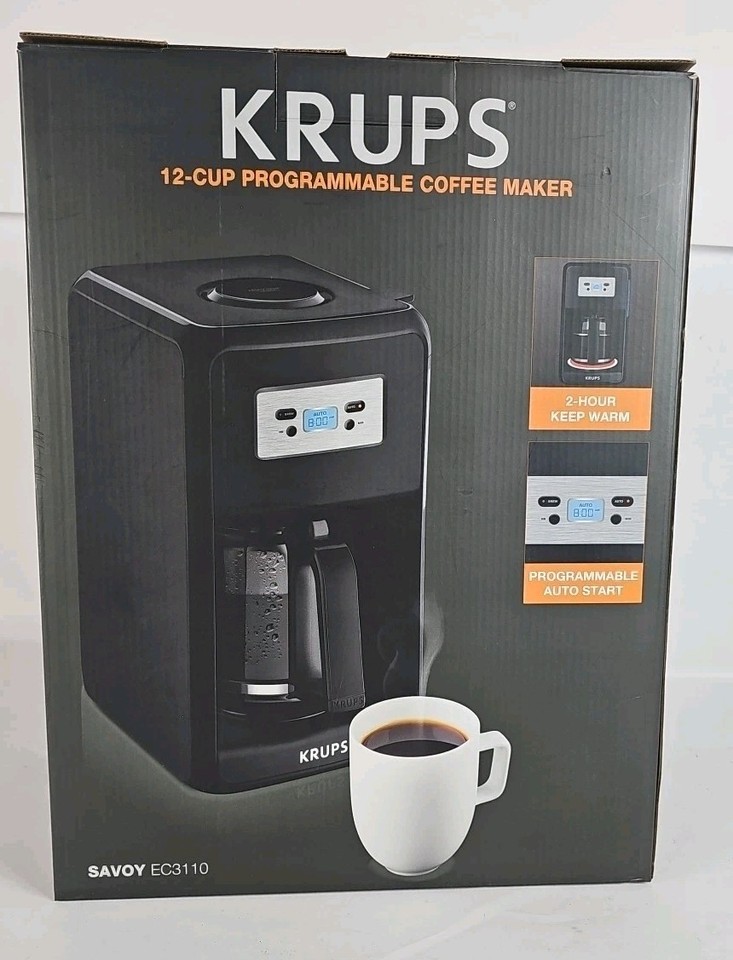 Krups Aroma Temp Control Type EC311 Filter Coffee Maker 12 Cup Black ...