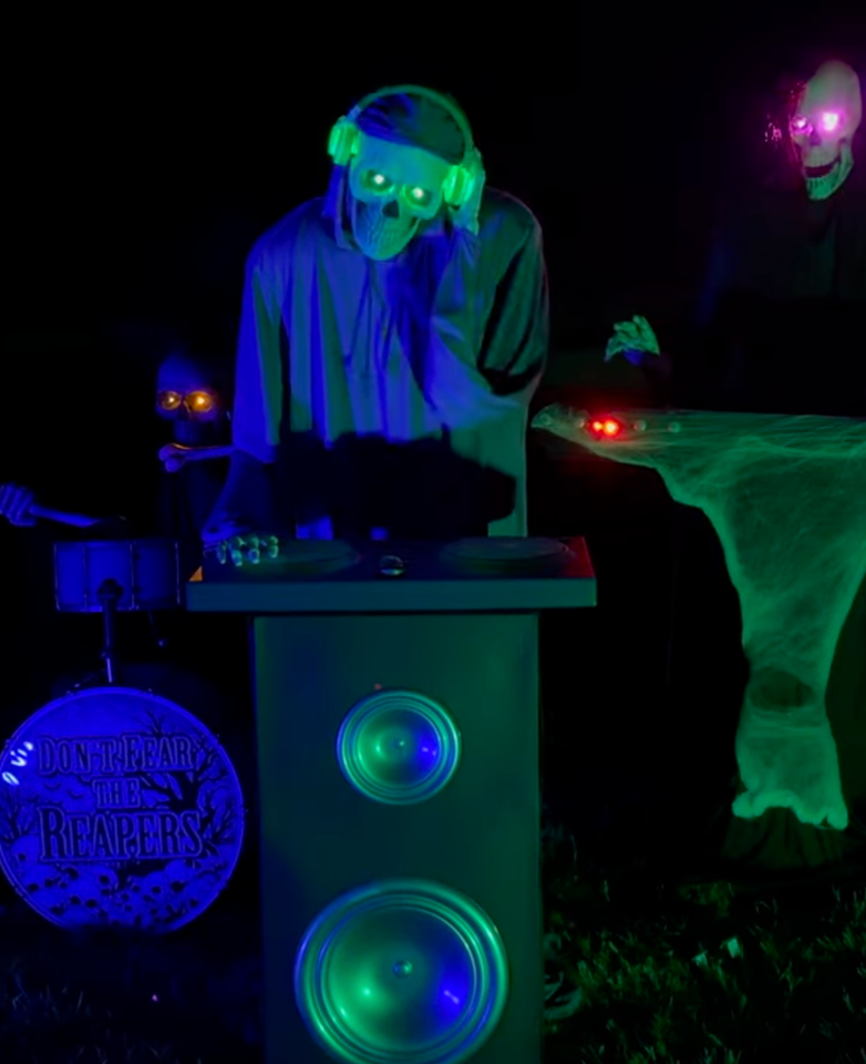 Haunted Living 5.5Ft Bluetooth Reaper DJ Skeleton Animatronic | eBay