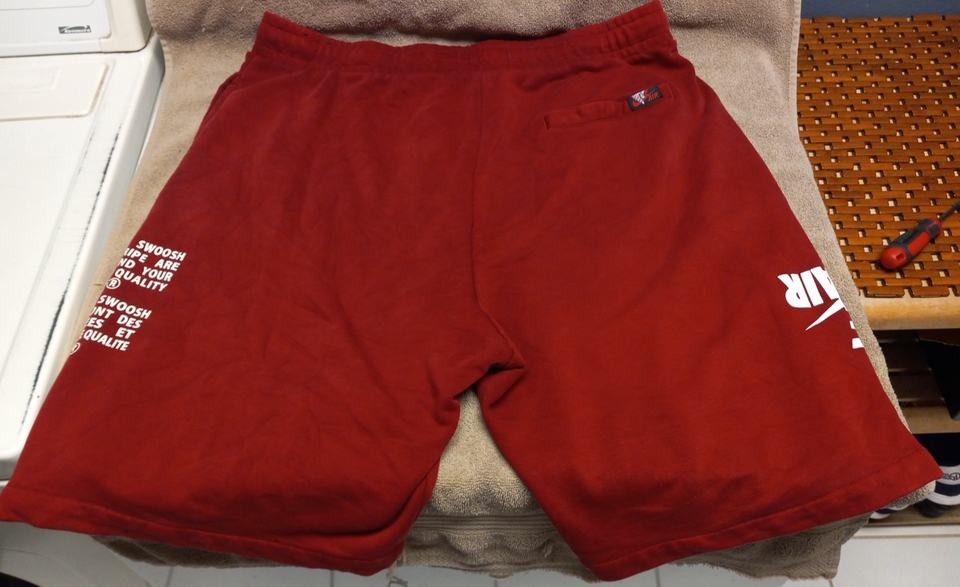 Vintage Air Jordan Wingman Logo Red Sweat shorts with swoosh logo info ...
