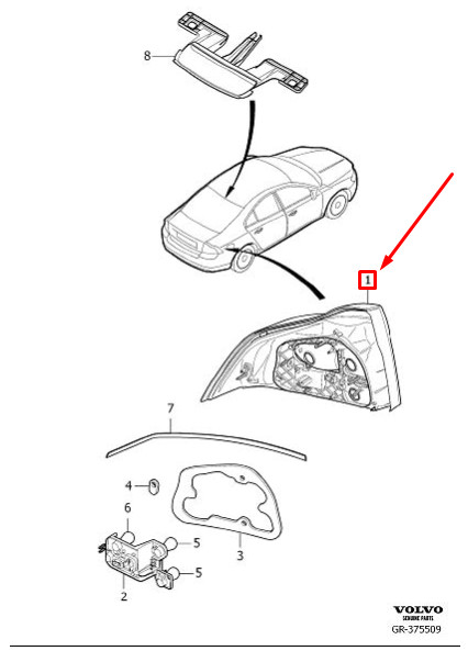 14-16 Volvo S80 Left Rear LED Tail Light 31364291 for sale online | eBay