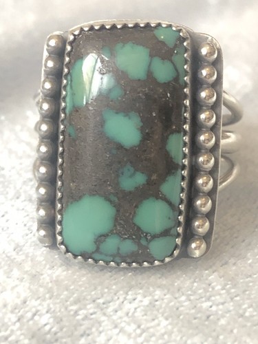 Classic Southwestern Natural Spider Web Turquoise Ring, Sterling, 8 | eBay