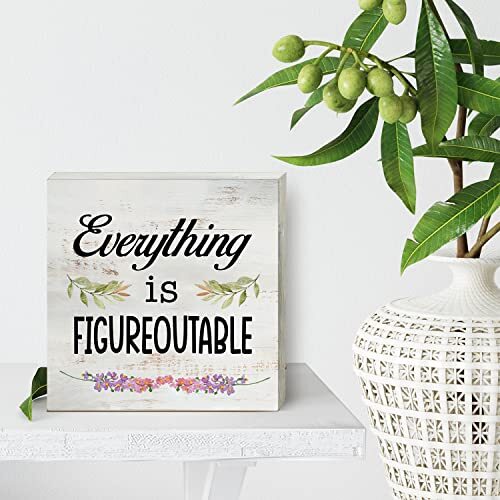 Everything is Figureoutable Wood Box Sign Decor Rustic Inspirational ...