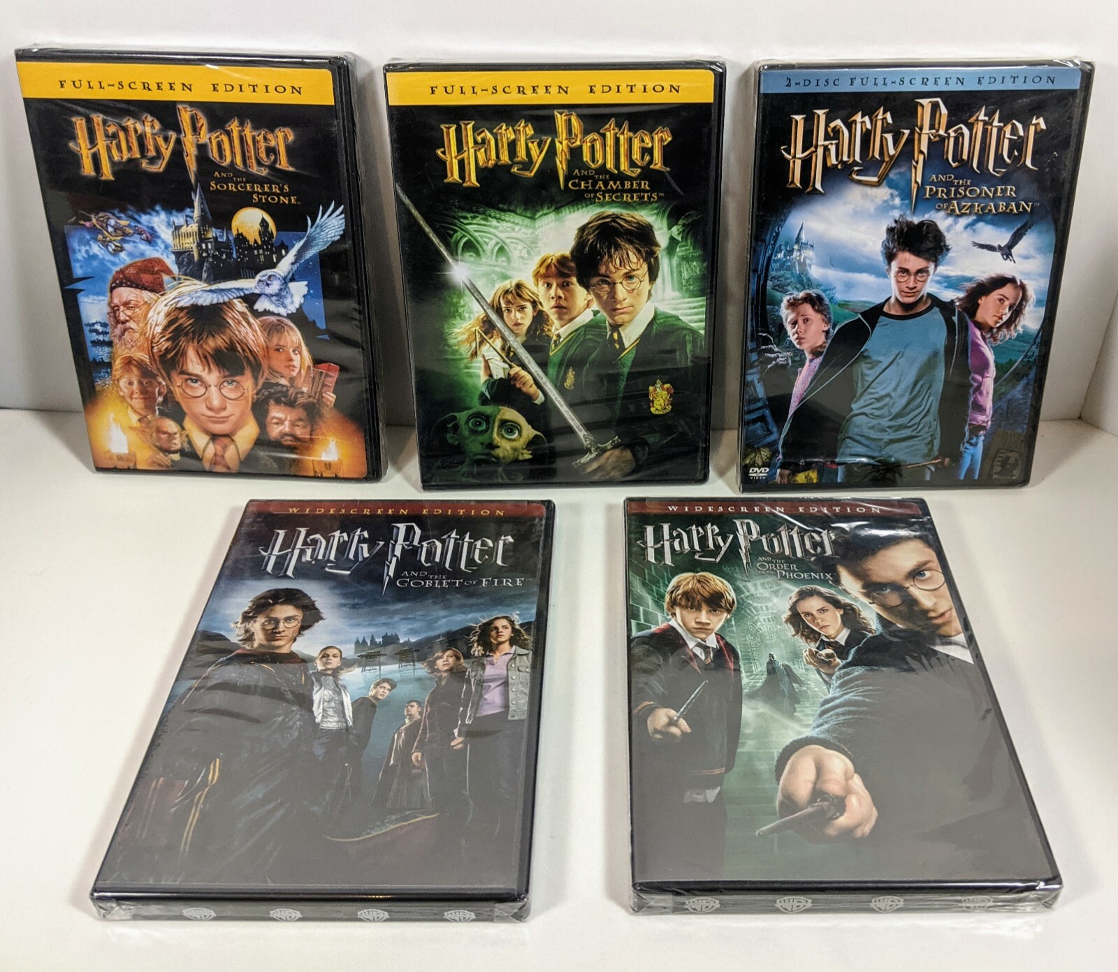 Lot Of 5 Harry Potter DVDs ~ Sorcerer's, Chamber, Prisoner, Goblet ...
