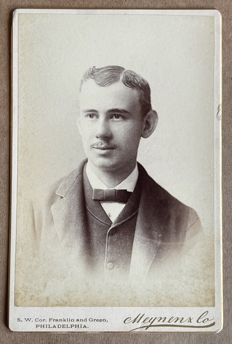 Antique Victorian Cabinet Card Photo Portrait Handsome Man Philadelphia ...