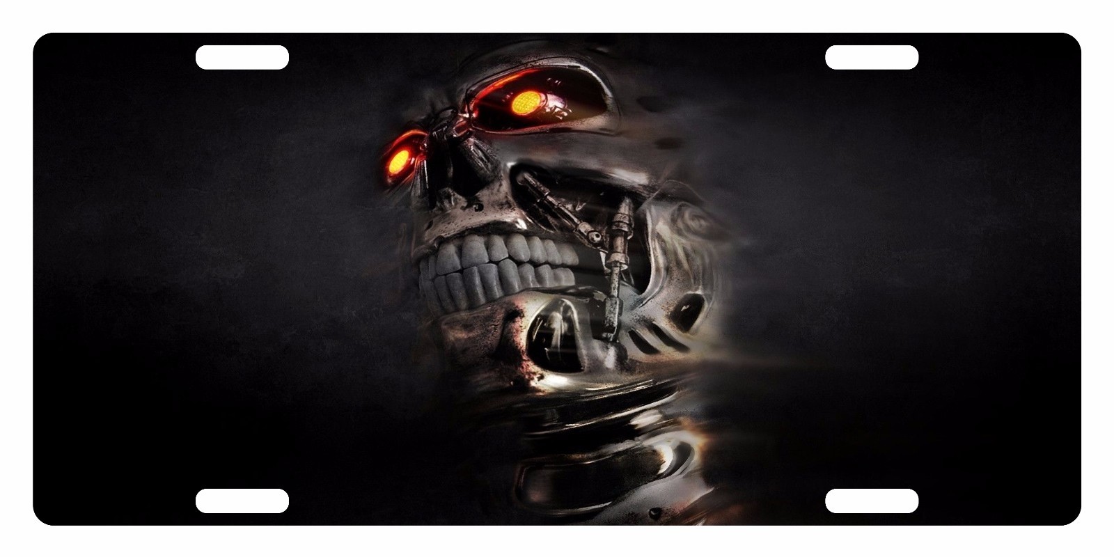 SKULL Custom License Plate BONES Emblem ROBOT FACE Version | eBay